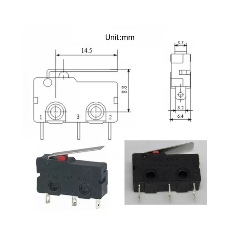 Final de Carrera Micro Limit Switch Interruptor 10T85 KW11-3Z - JAPO ELECTRONICA